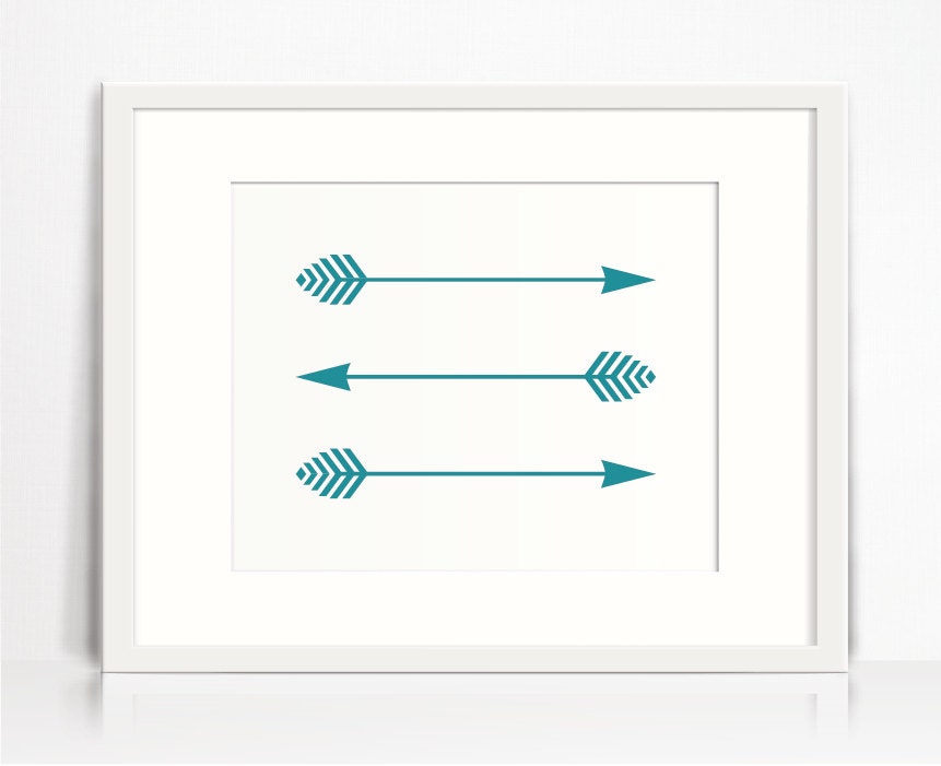 Arrow Artwork Wall Decor. Teal Wall Art Dowload. Home Wall Art. Arrow ...