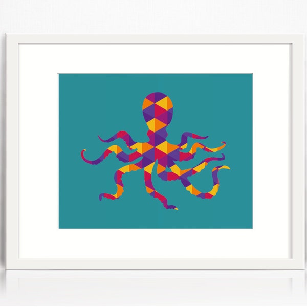 Geometric Octopus - Etsy