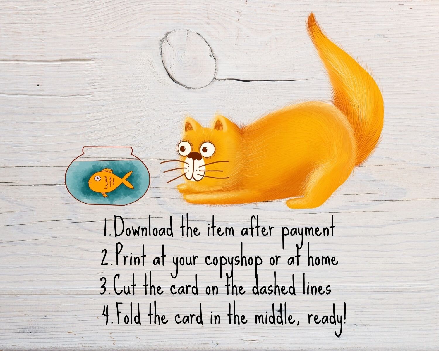 Printable Kitty Happy Birthday Card, Watercolor Cat Lovers Birthday ...