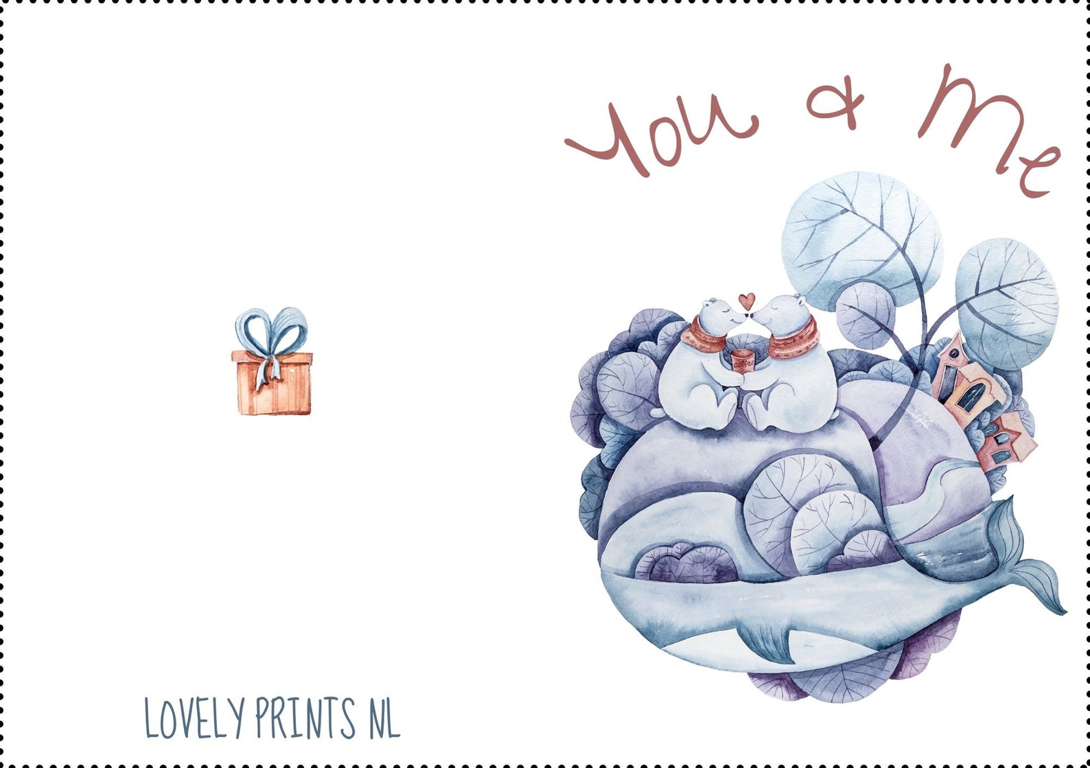 Printable You & Me Greeting Card, Digital Love Bears Greeting Gard ...