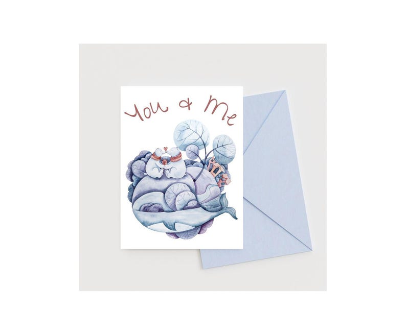 Printable You & Me Greeting Card, Digital Love Bears Greeting Gard ...
