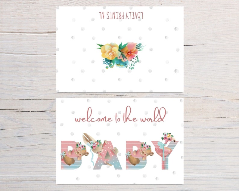 Printable New Baby Card Gender Neutral Baby Birth Card New - Etsy