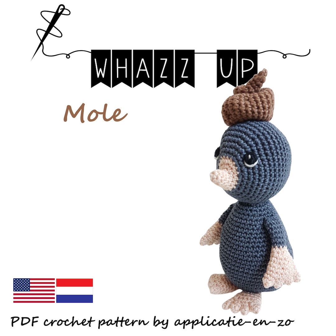 Crochet Pattern Plush Amigurumi Toys Mole pooped on Head PDF US/ Dutch ...
