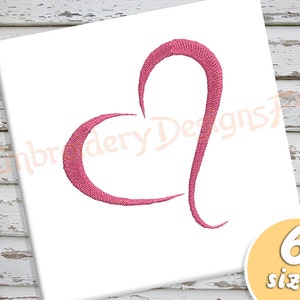 Heart Embroidery Design 6 Sizes Filled Stitch Machine Embroidery Design ...