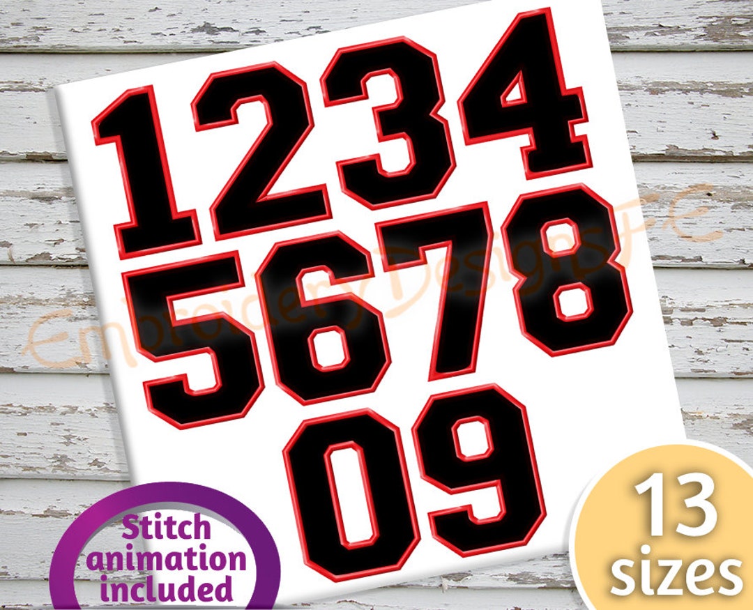 Numbers Applique Design Machine Embroidery Design File 13 - Etsy