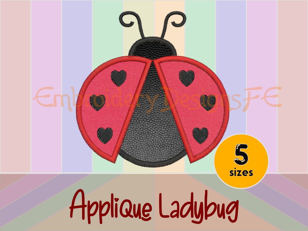 Ladybug Applique Design - 5 Sizes - Machine Embroidery Design File - Etsy