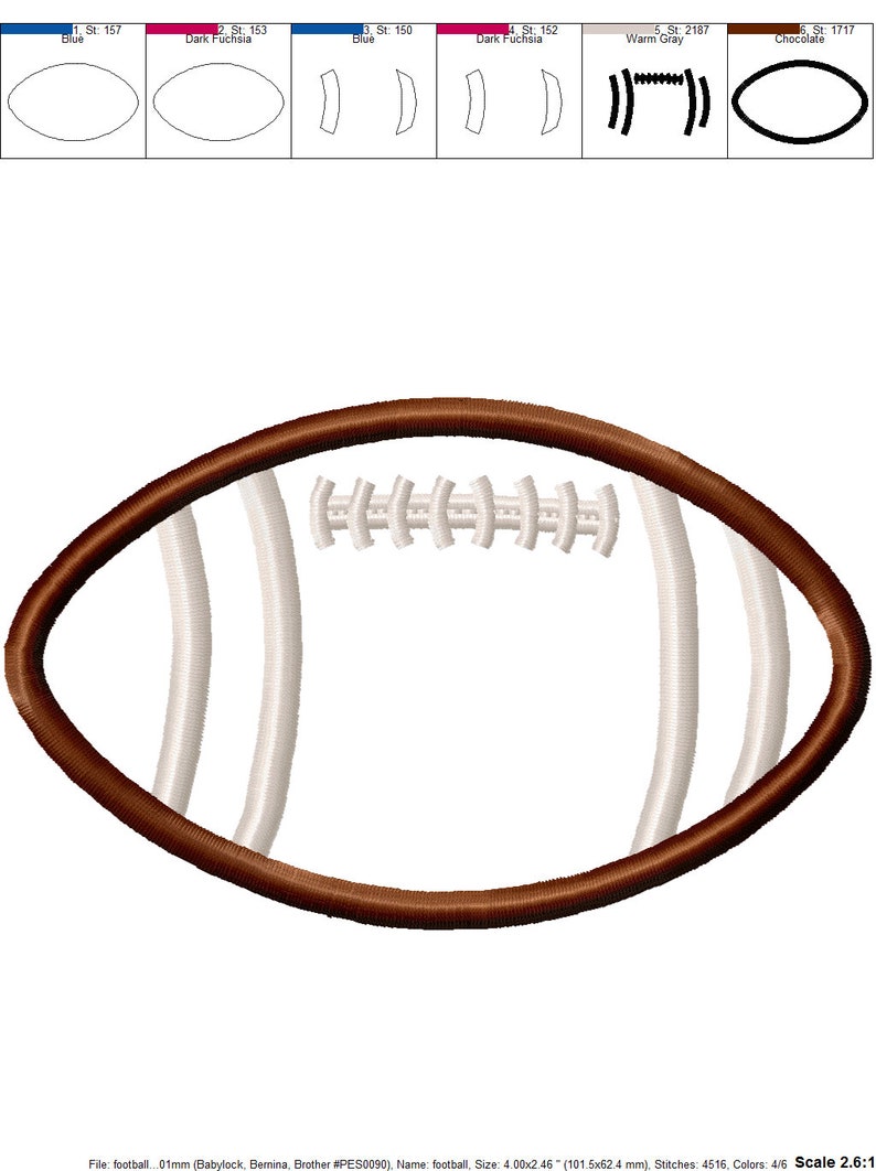 Football Applique Design 11 Sizes Machine Embroidery - Etsy