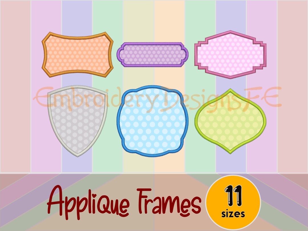 Frame Applique Design - Set of 6 Frames - Frame Embroidery, Border ...