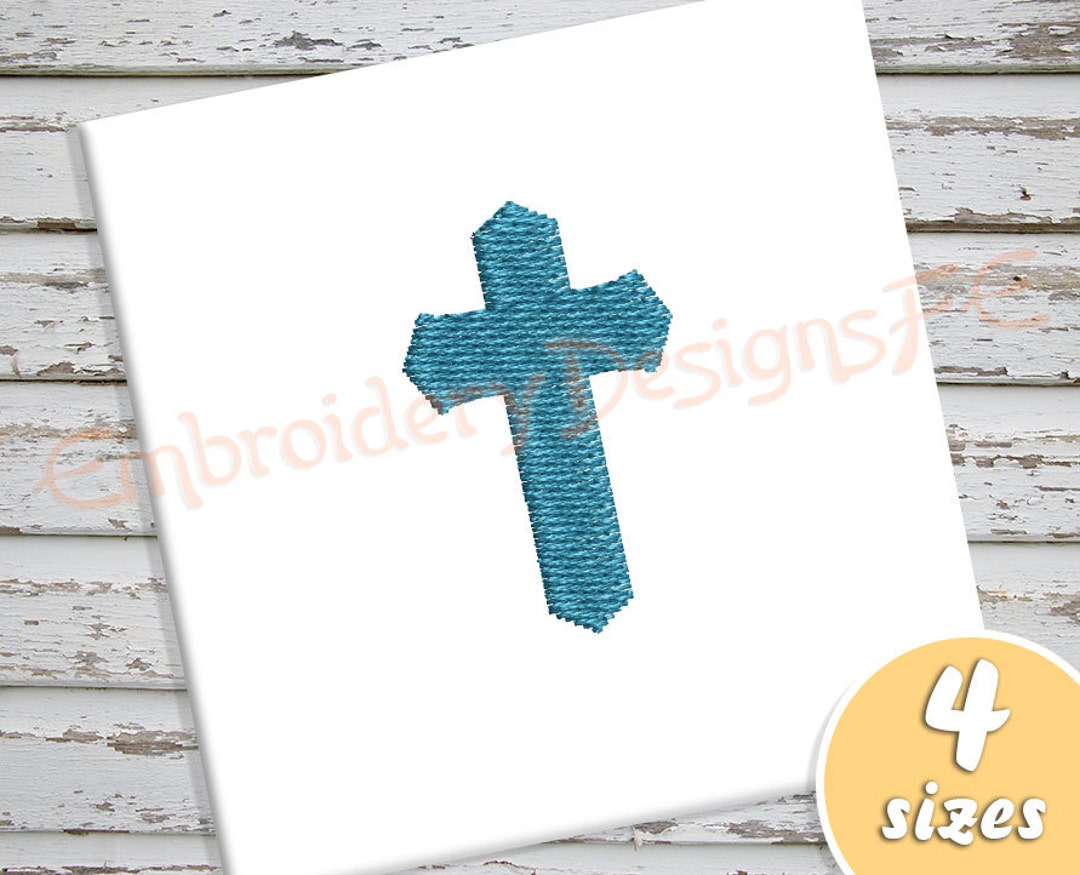 Cross Mini Embroidery Design 4 Sizes Filled Stitch Machine Embroidery ...