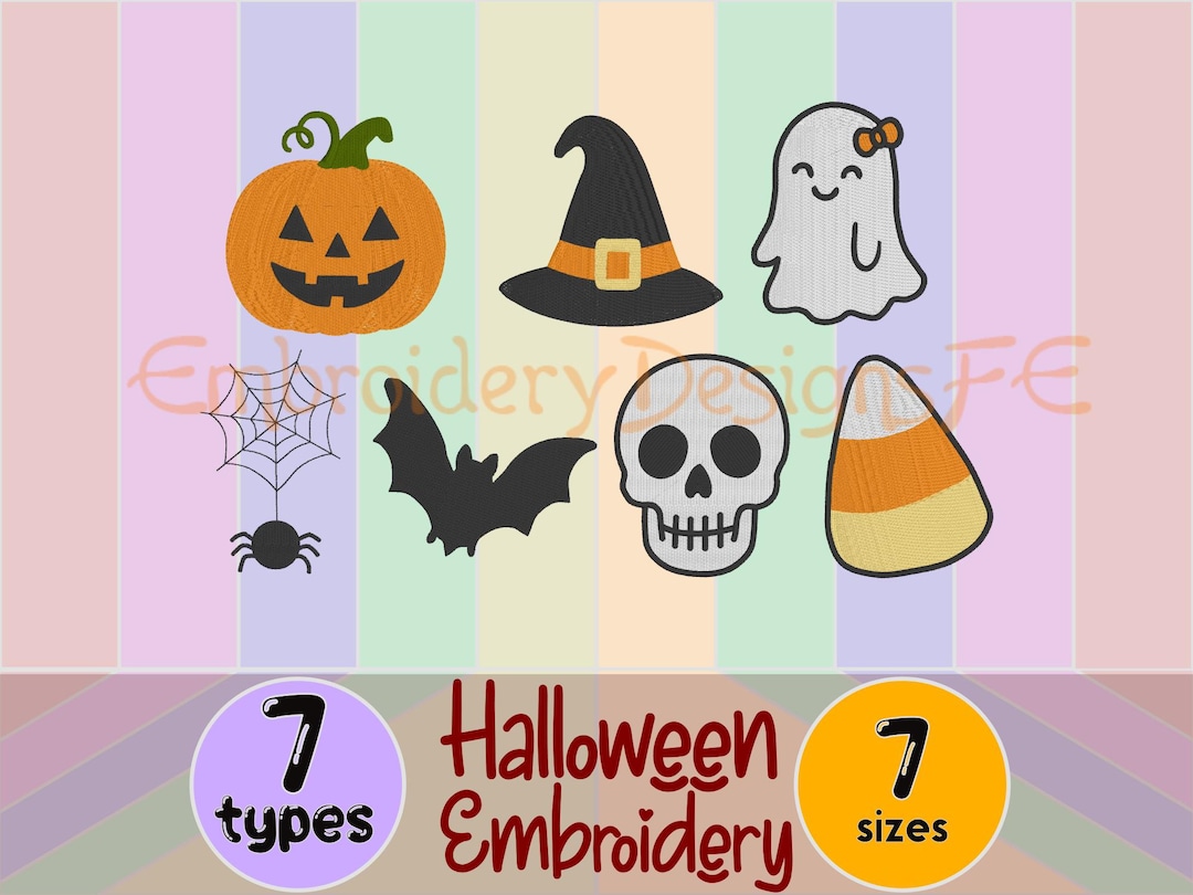 Halloween Machine Embroidery Designs | Filled Stitch Cute Ghost ...