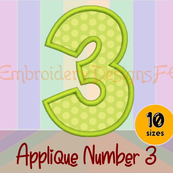 Number Applique Design - Etsy