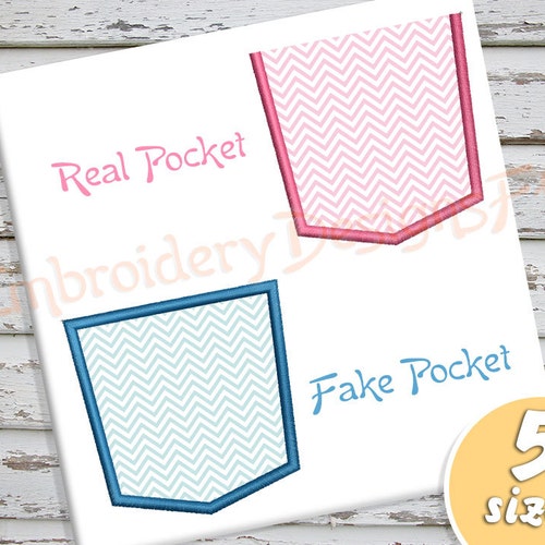 Pocket Applique Design 5 Sizes Machine Embroidery Design | Etsy