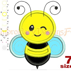 Bee Applique Design 7 Sizes Machine Embroidery Design File - Etsy