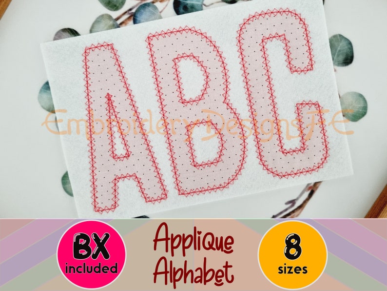Narrow Applique Alphabet, Tall Letters, Diamond Edge Font, Machine ...