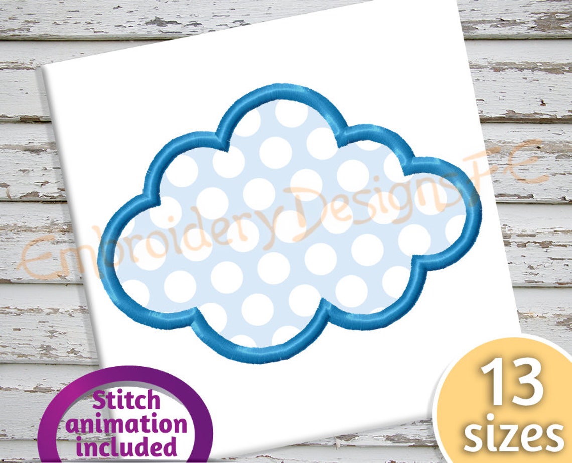 Cloud Applique Design 13 Sizes Machine Embroidery Design - Etsy