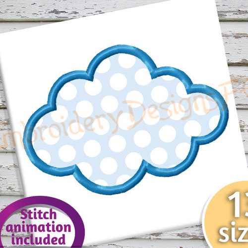 Cloud Applique Design 13 Sizes Machine Embroidery Design - Etsy