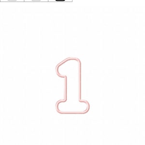 Number 1 Applique Design 14 Sizes No Sharp Corners Machine Embroidery ...