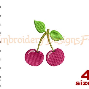 Cherry Mini Embroidery Design 4 Sizes Filled Stitch - Etsy