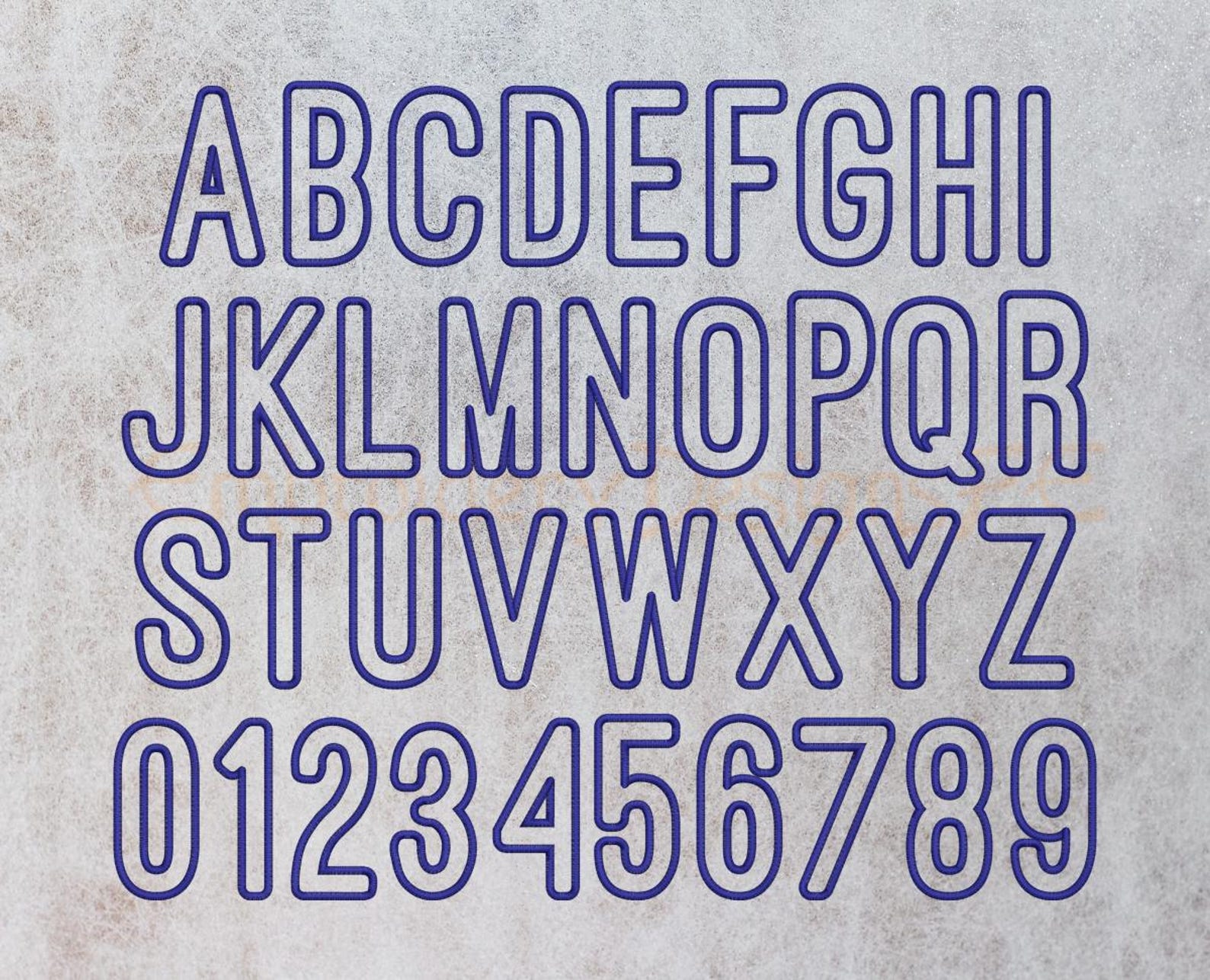 Narrow Applique Alphabet - Satin Tall Applique Letters - Machine ...
