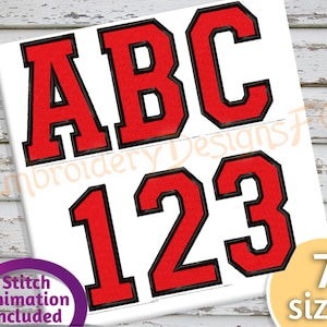 Letters & Numbers Embroidery Design Varsity Embroidery - Etsy