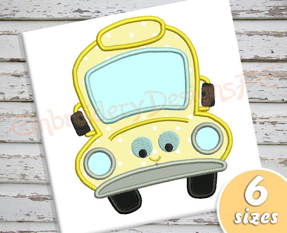 School Bus Applique Design 6 Sizes Machine Embroidery | Etsy