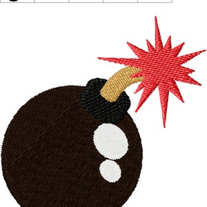 Bomb Embroidery Design | Filled Stitch / Explosion / Boom | 1.5in - 4in ...