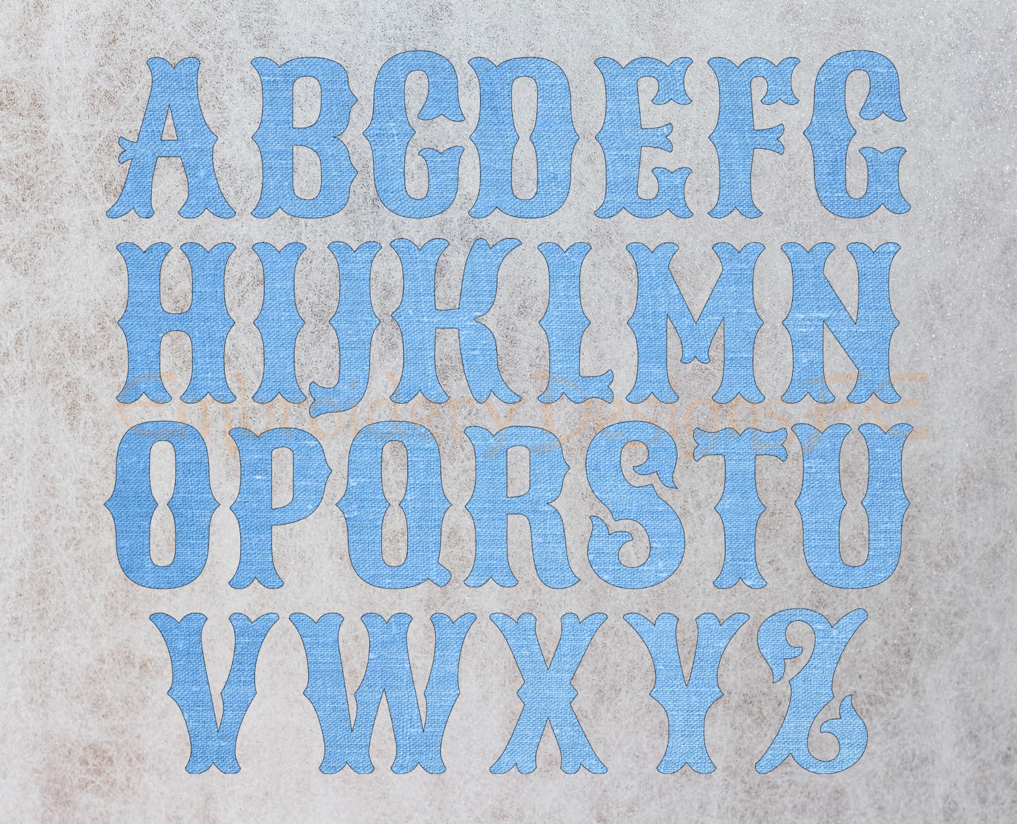 Fish Tail Applique Alphabet With Bean Stitch Edge - Machine Embroidery ...