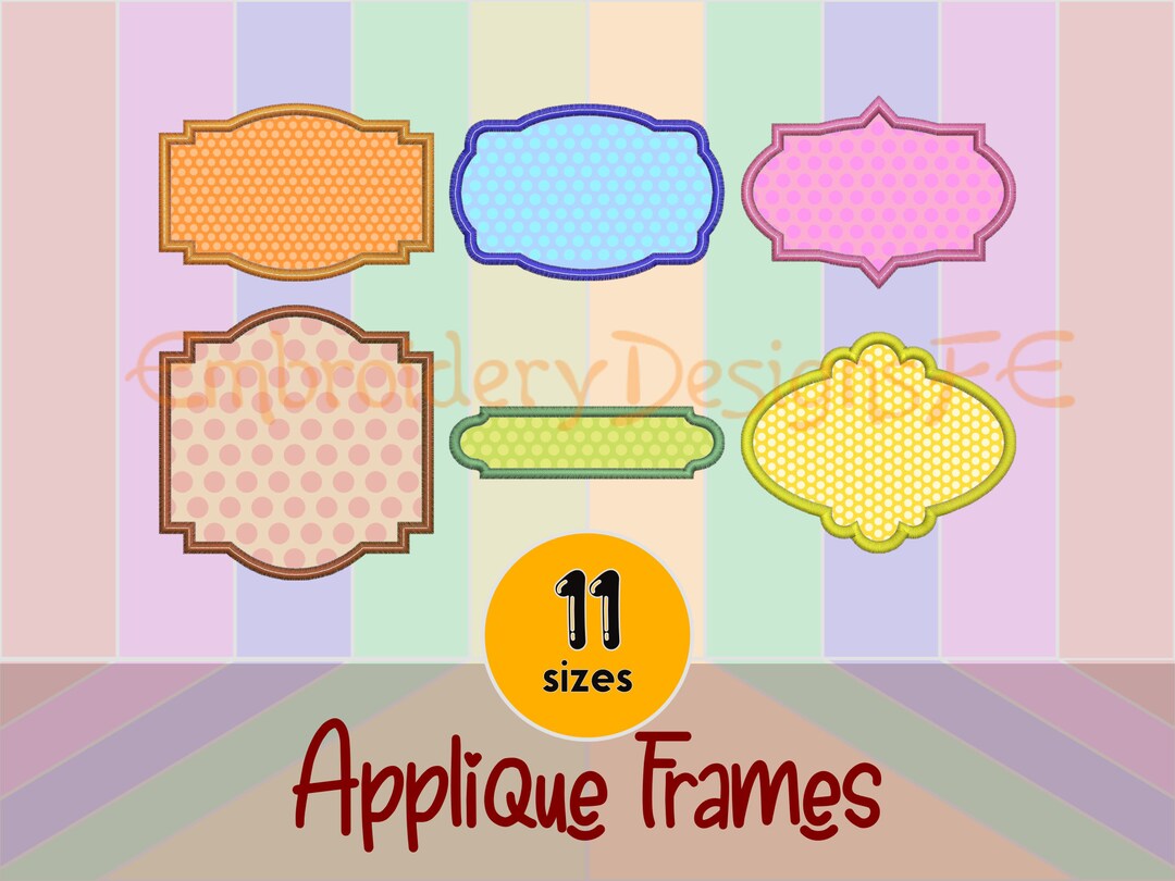 Frame Applique Design - Set of 6 Frames - Machine Embroidery Design ...