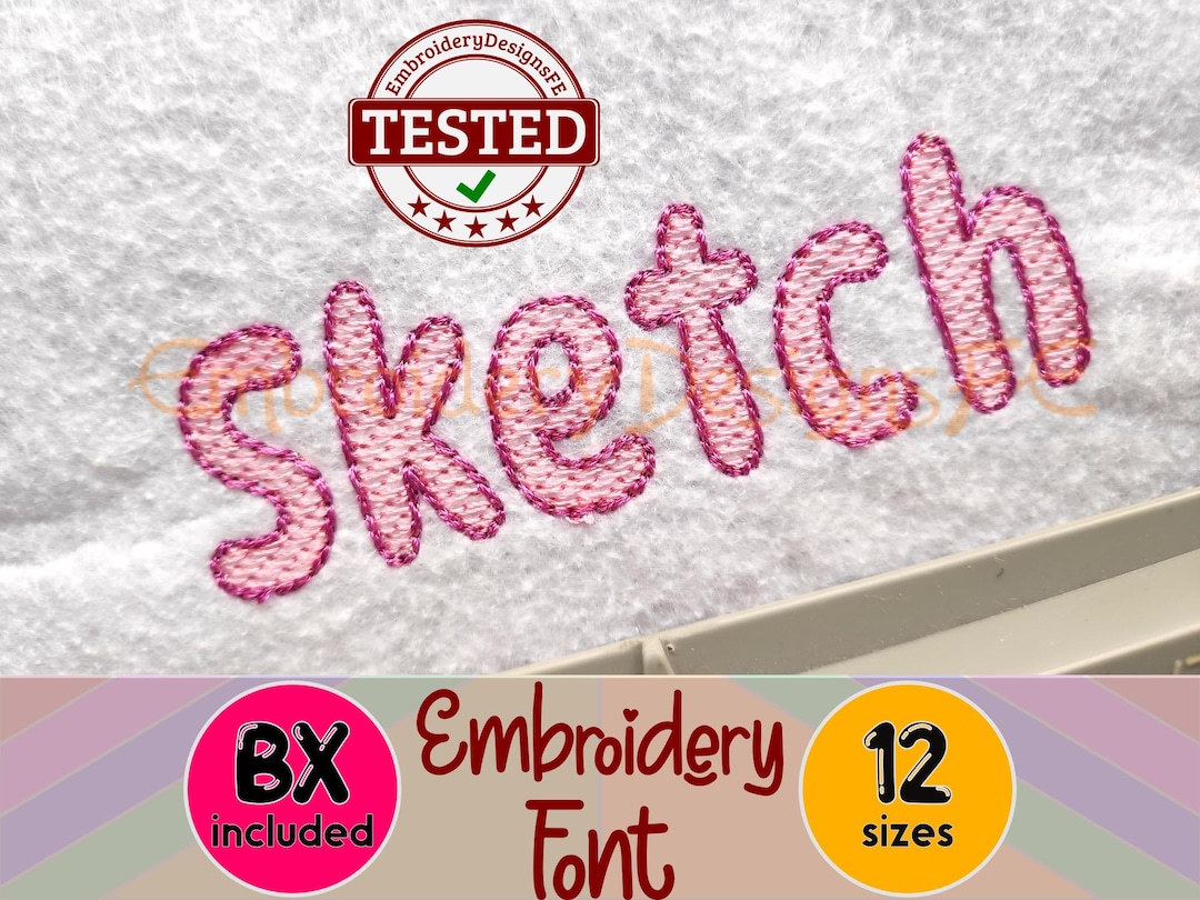 Sketch Bubble Embroidery Letters - Light Stitch - Machine Embroidery ...