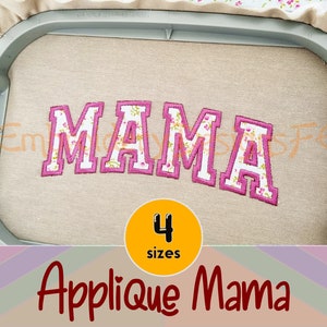 Mama Applique Design - Machine Embroidery Design File - 4 Sizes - Etsy