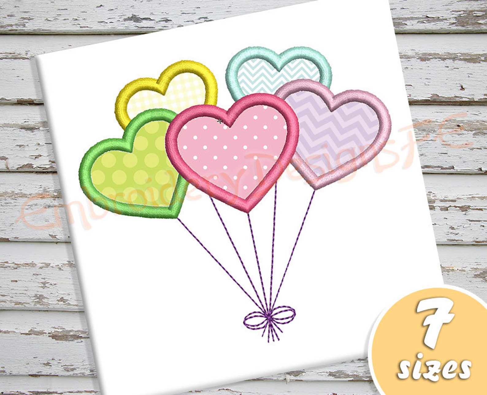 Balloons Applique Design 7 Sizes Machine Embroidery Design - Etsy