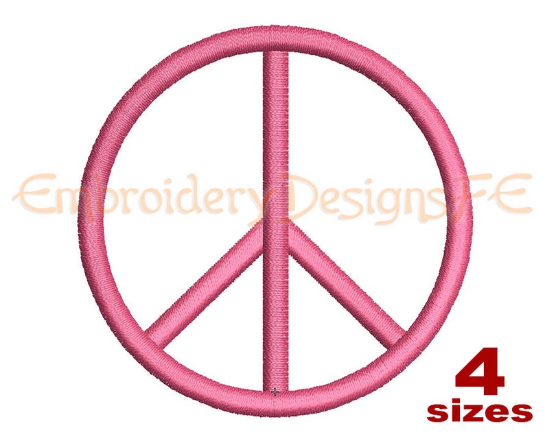 Peace Embroidery Design 4 Sizes Satin Stitch Machine | Etsy