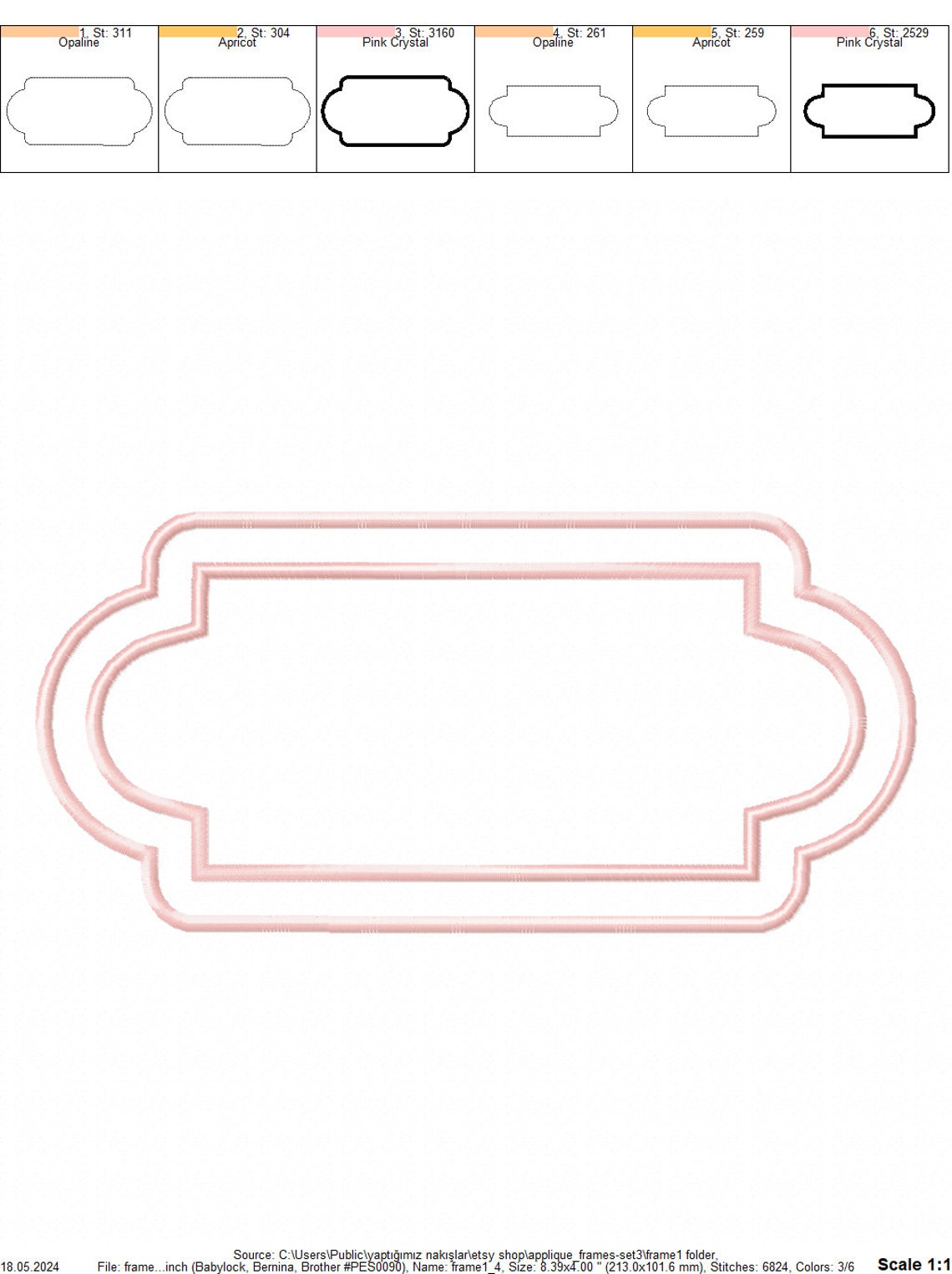 Frame Applique Embroidery Design | Set of 10 Frames | Border & Shape ...