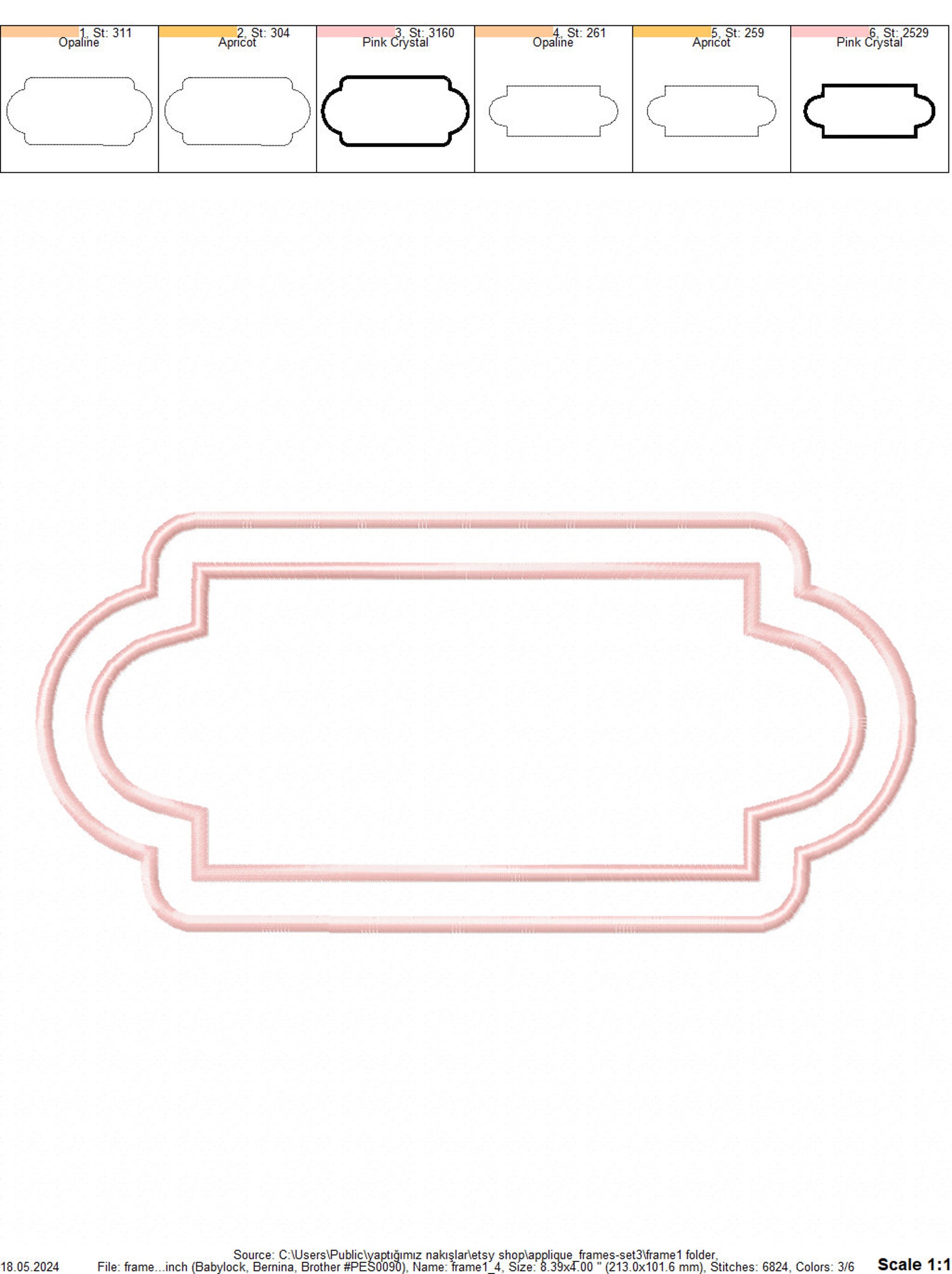 Frame Applique Embroidery Design | Set of 10 Frames | Border & Shape ...
