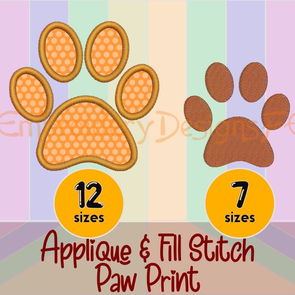 Paw Print Applique - Etsy