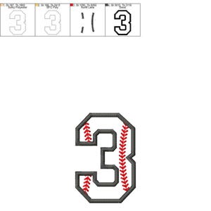 Baseball Numbers Applique Design - 11 Sizes - Machine Embroidery Design ...