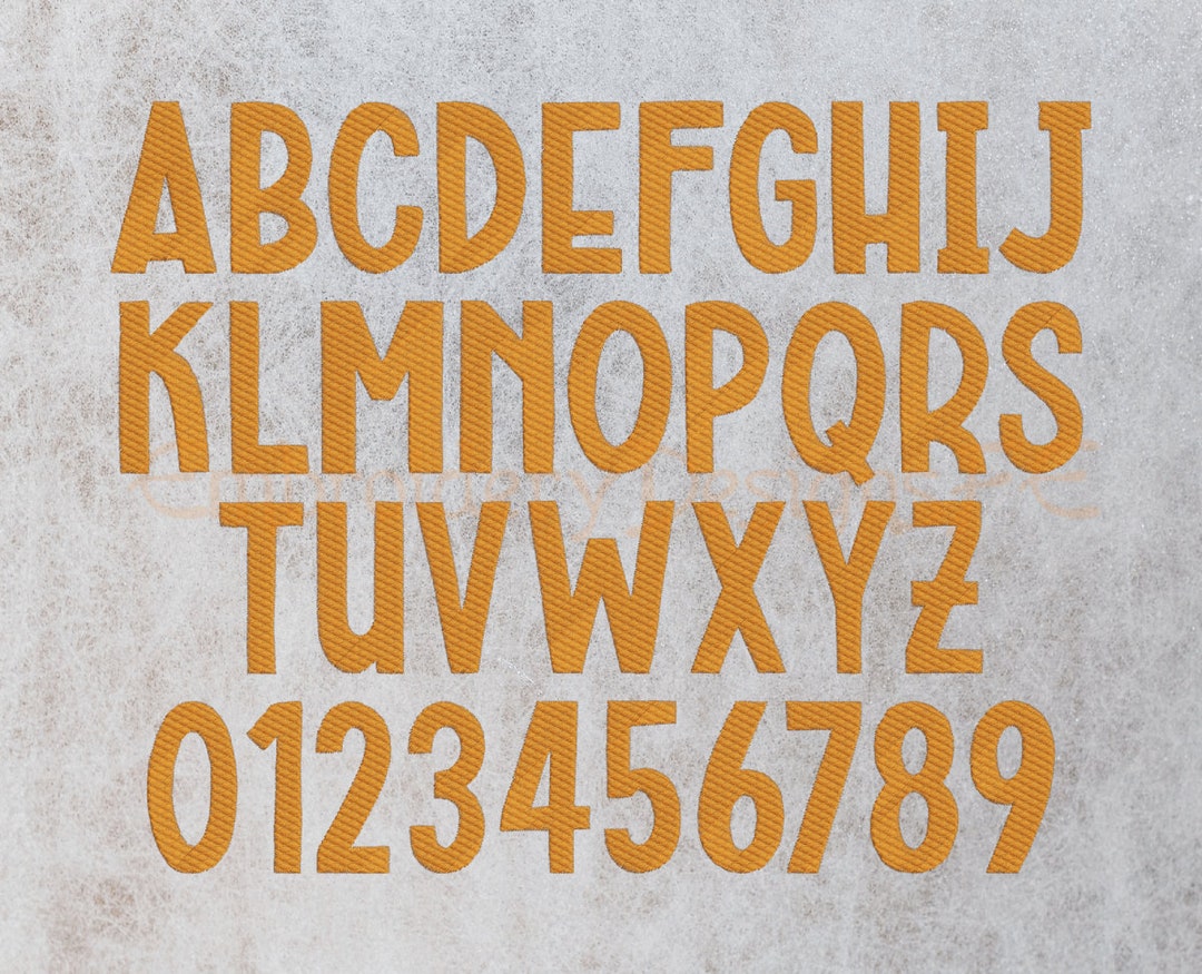 Fill Stitch Letters & Numbers Embroidery Design - Machine Embroidery ...
