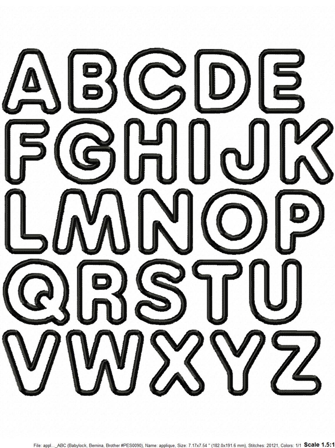 Applique Alphabet Applique Letter Applique Font Embroidery - Etsy