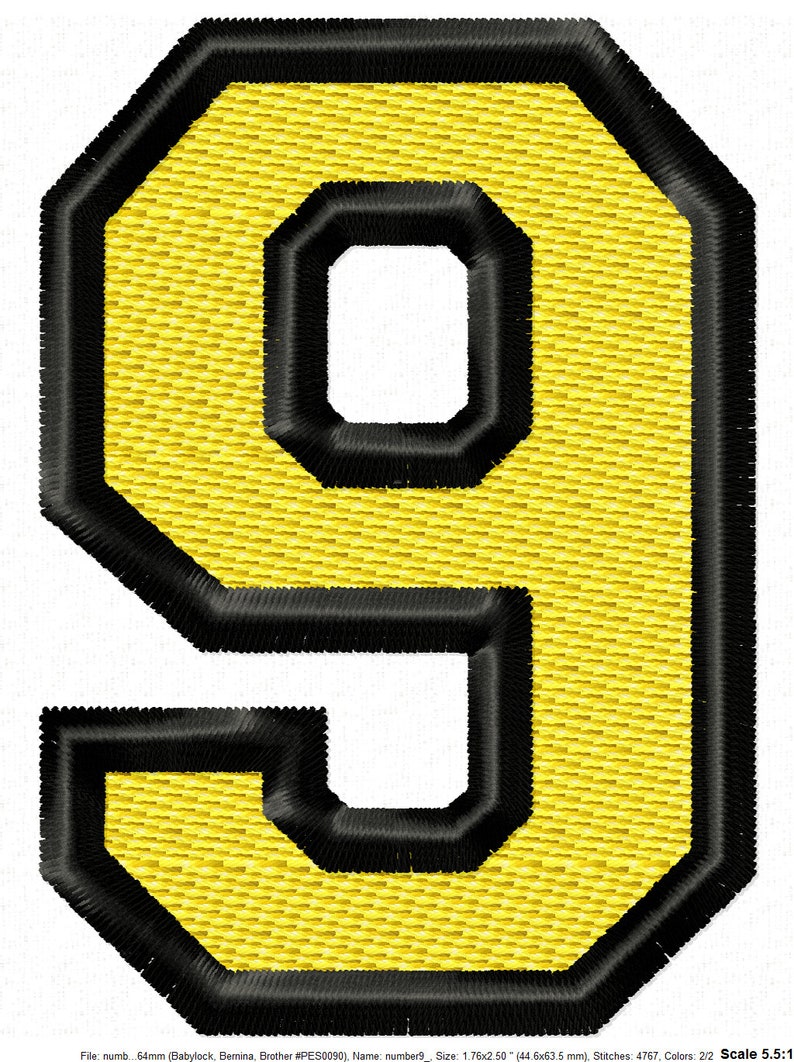 Numbers Embroidery Design Varsity Embroidery Number | Etsy