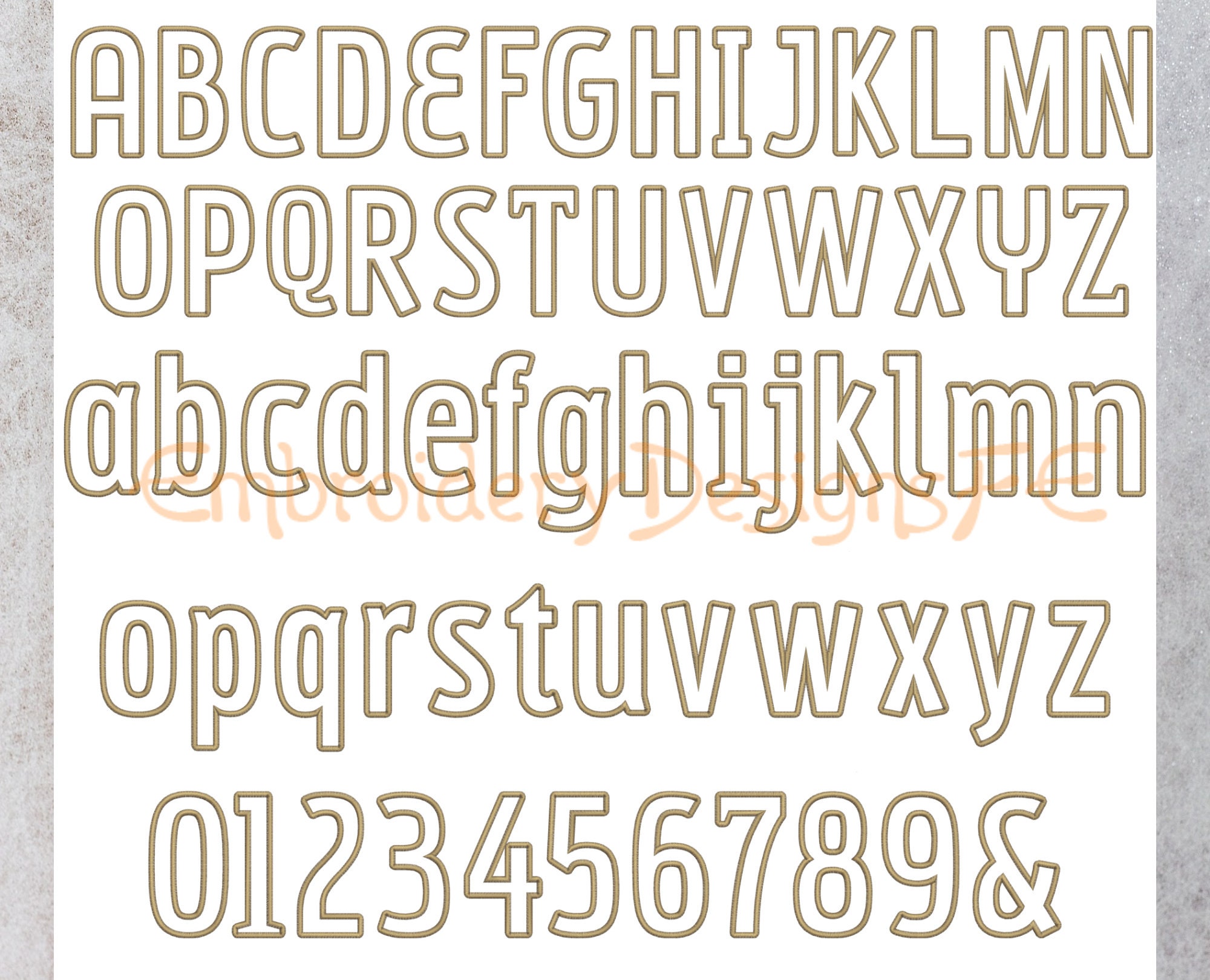 Applique Alphabet, Capital & Lowercase Letters, Embroidery Font ...