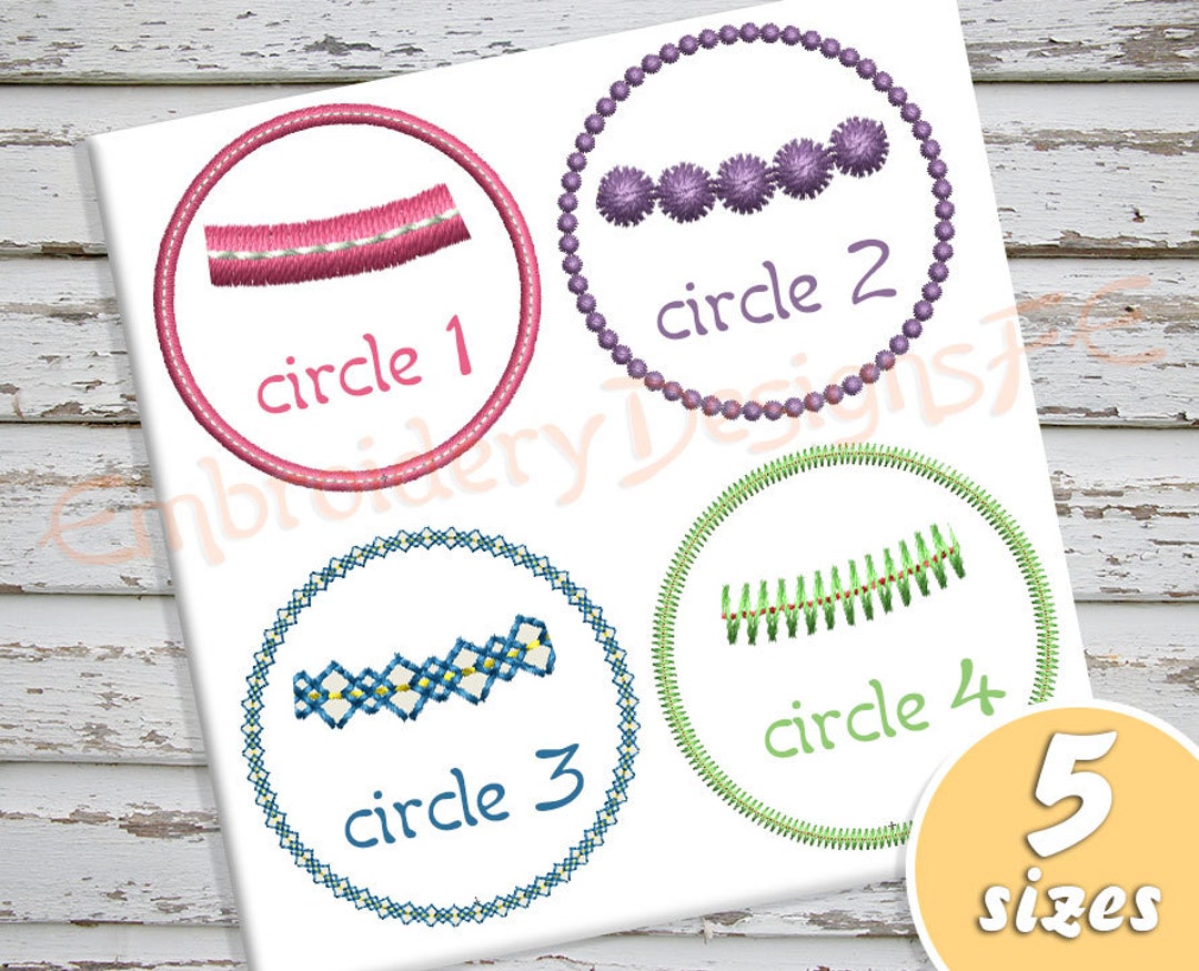 Circle Applique Design 5 Sizes Machine Embroidery Design File - Etsy