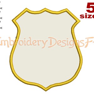 Police Badge Applique Design 5 Sizes Machine Embroidery - Etsy