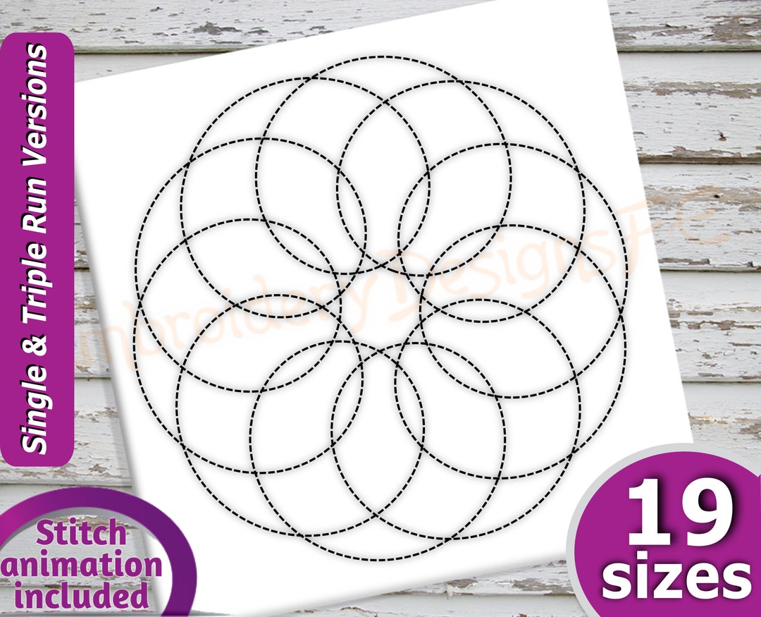 Spiro Lines Quilt Block Embroidery Design - 19 Sizes - Run & Triple ...