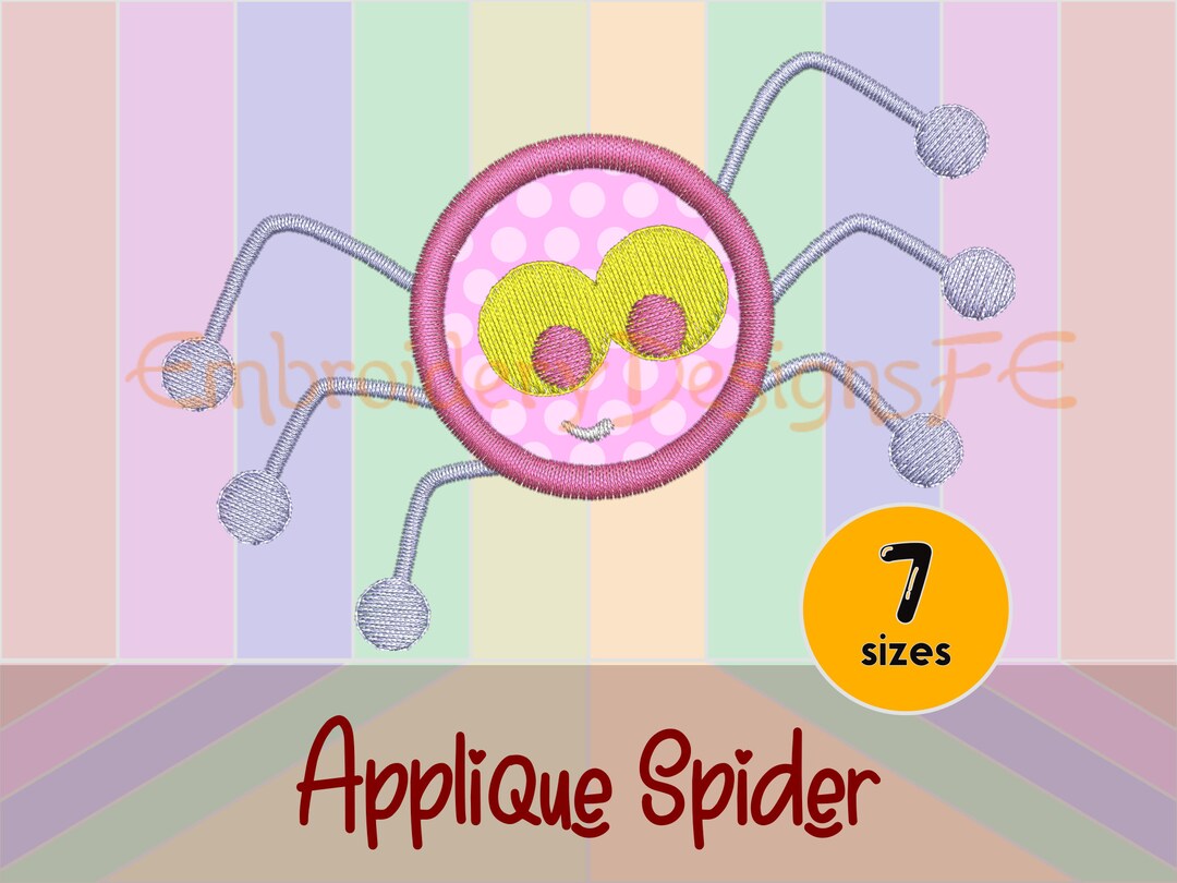 Spider Applique Design - 7 Sizes - Machine Embroidery Design File - Etsy