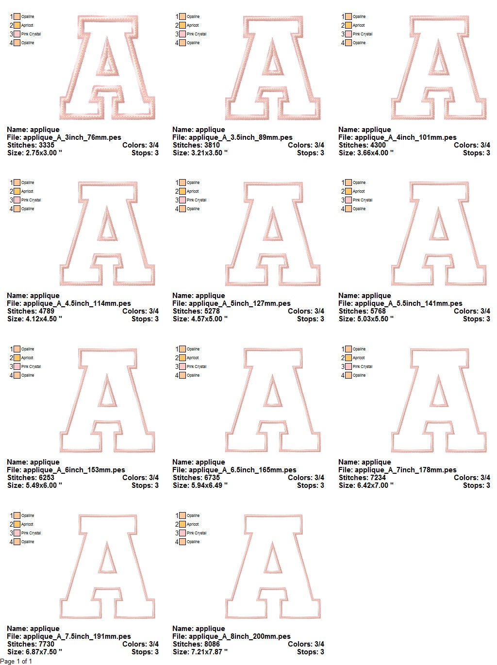 Alphabet Applique Design Machine Embroidery Design File 11 - Etsy