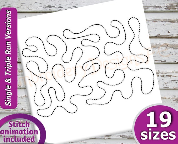 Stipple Quilt Rectangle Block Embroidery Design 19 Sizes - Etsy