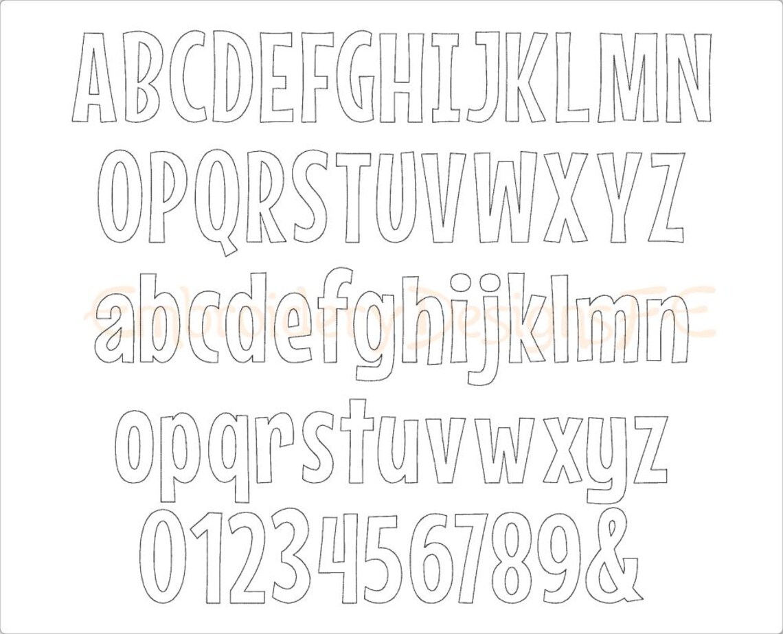 Bean Stitch Applique Alphabet | Narrow Letters & Numbers | Applique ...