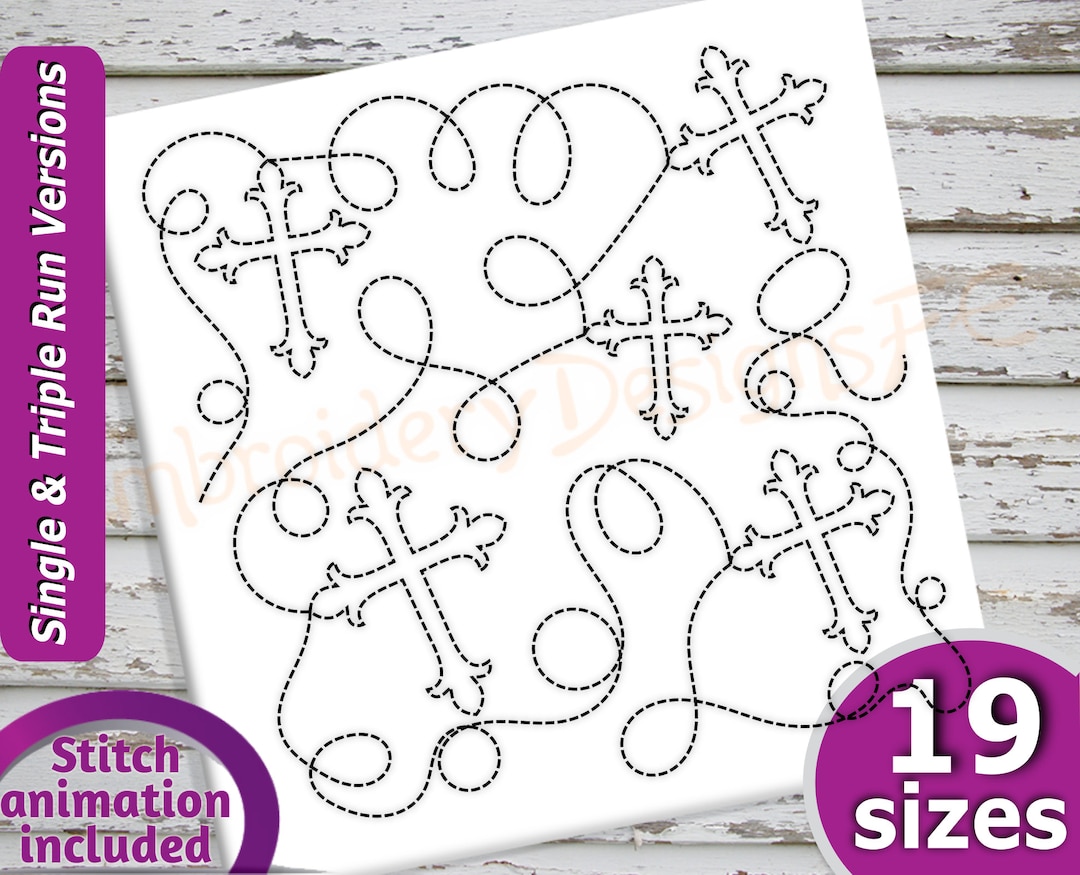 Cross Quilt Block Embroidery Design - 19 Sizes - Run & Triple Stitch ...