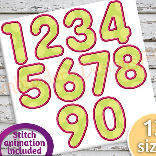 Applique Numbers Machine Embroidery Design 9 Sizes 0-9 Set | Etsy
