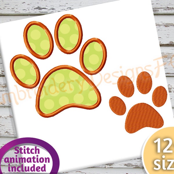 Paw Print Applique - Etsy